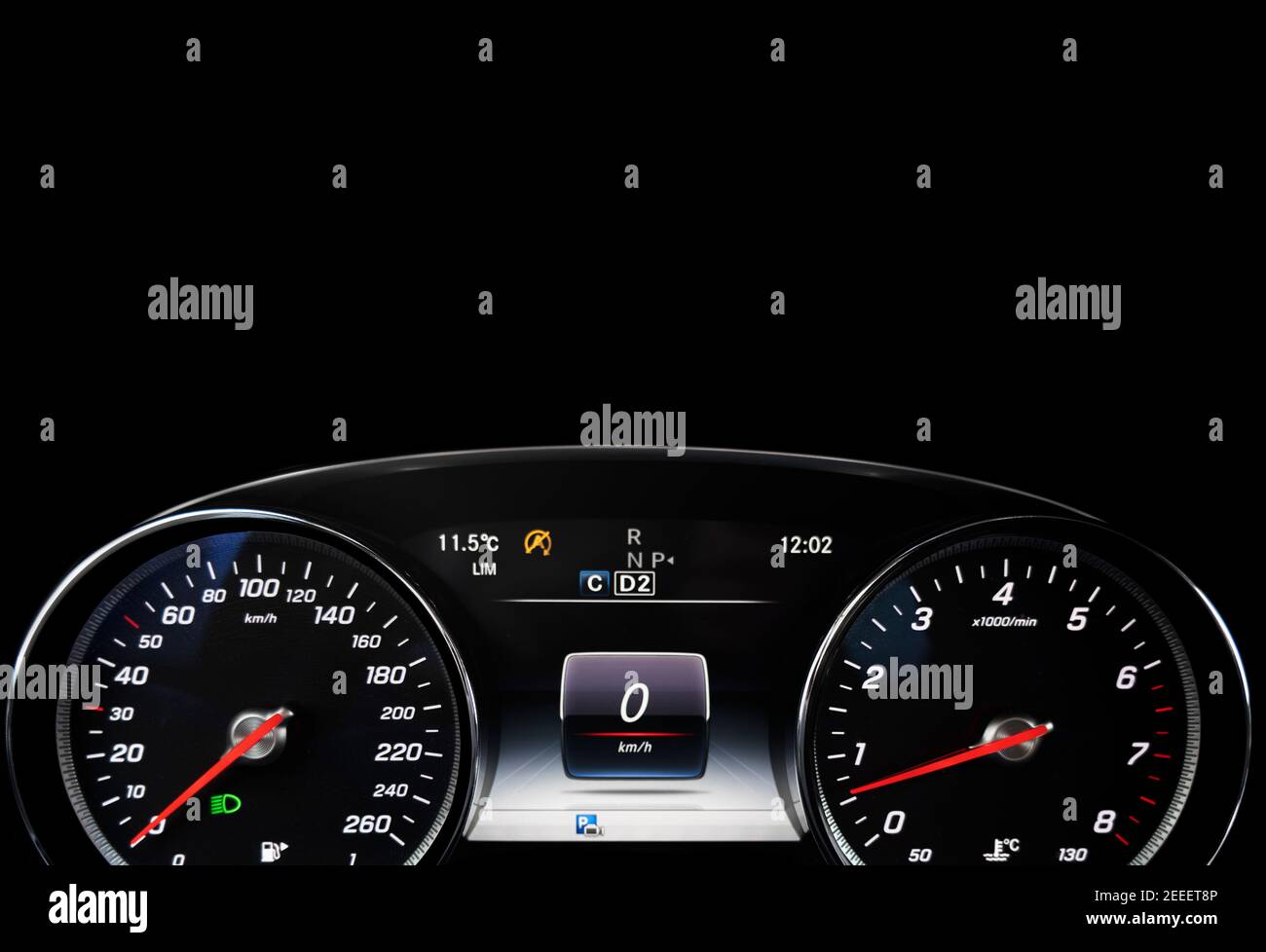 Close up shot of a tachometer in a car. Car dashboard. Dashboard ...