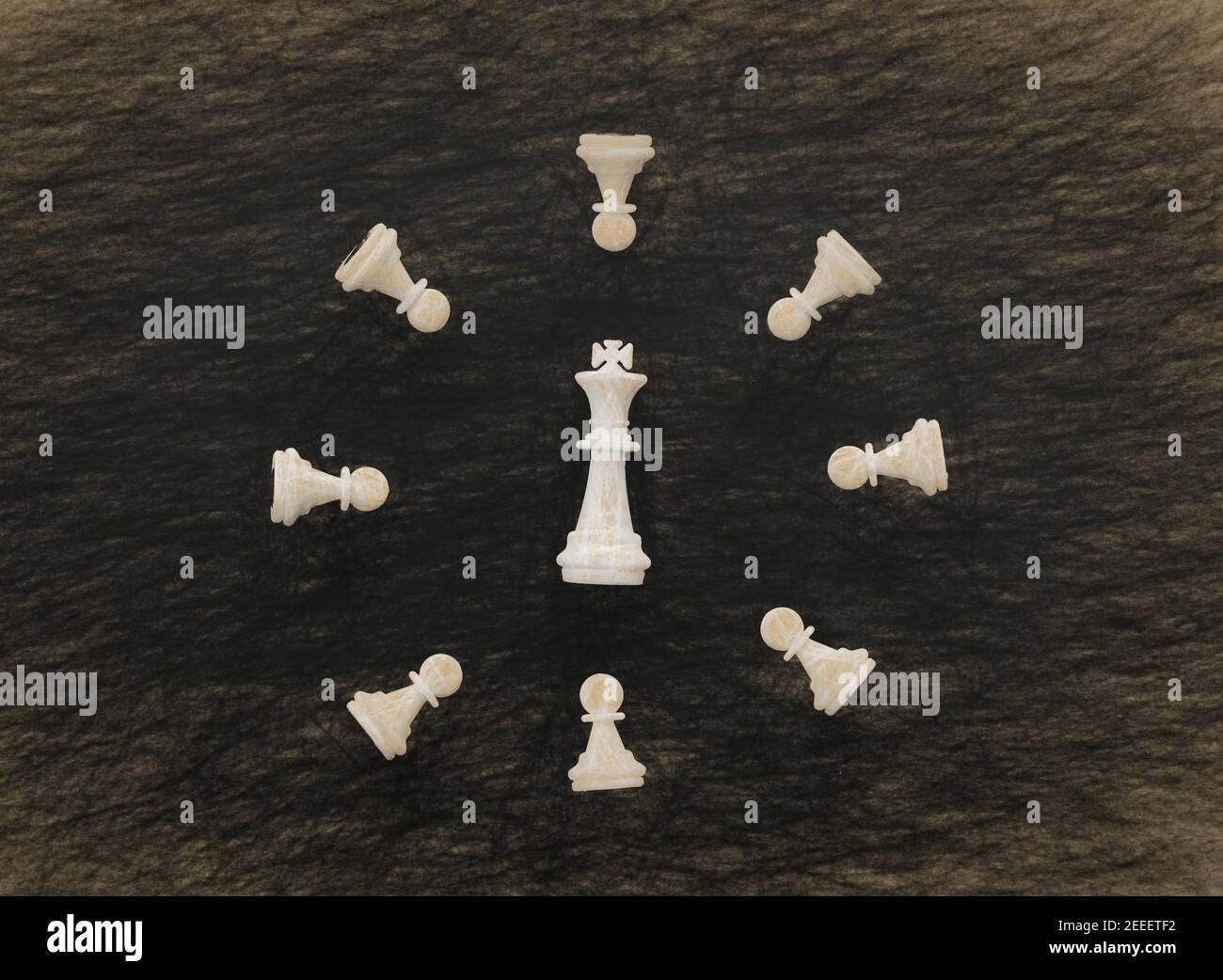 White chess clock on black background flat lay photo. Ivory chess ...