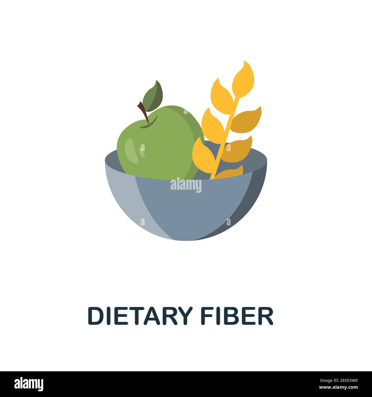 Dietary Fiber flat icon. Color simple element from nutrition collection ...