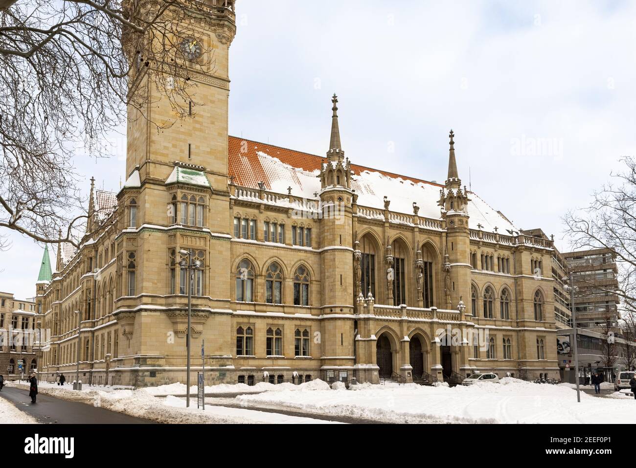 Historical buildings covered in snow after rare snow blizzard in ...