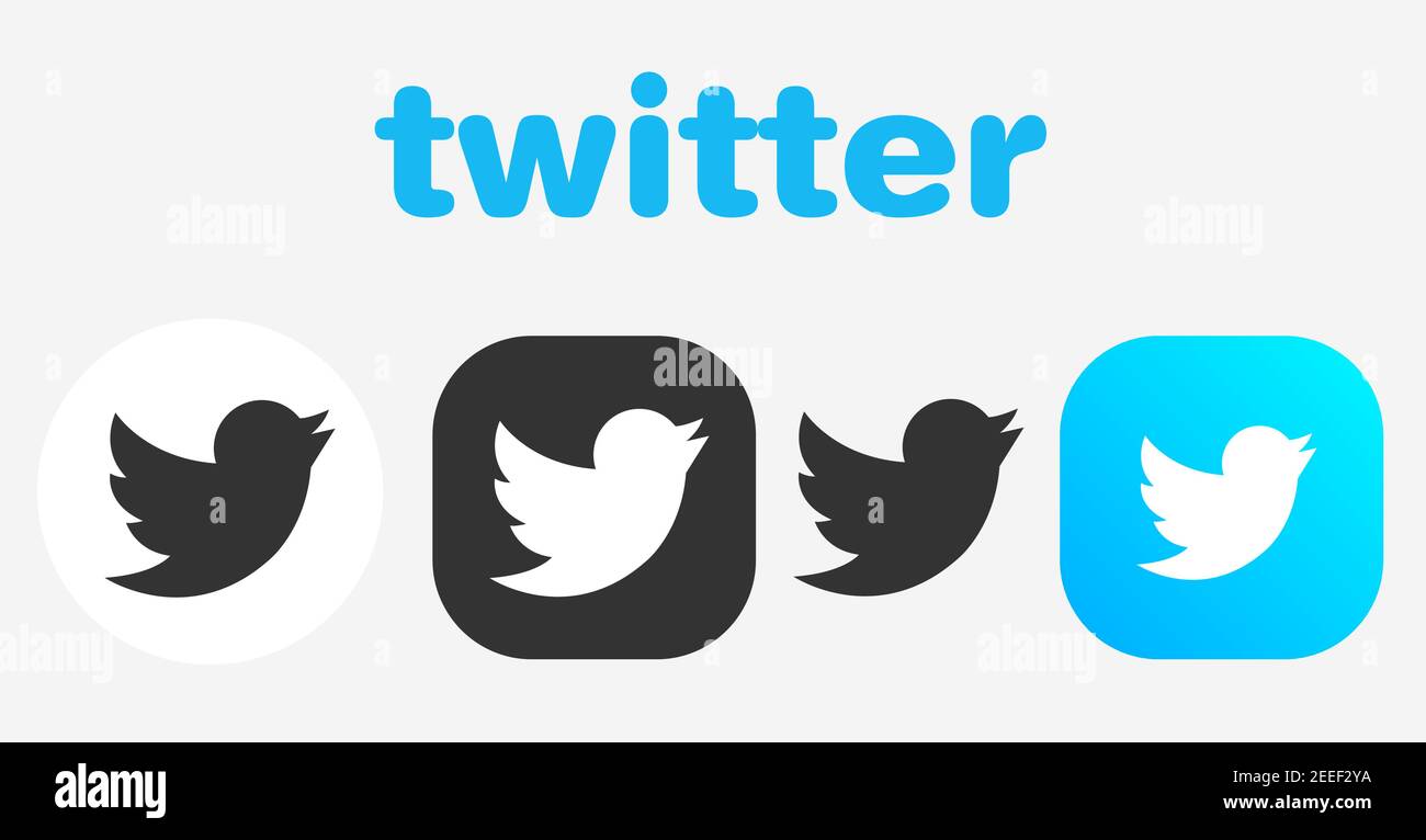 Twitter icons and buttons set isolated on gray. Vector Stock Vector ...