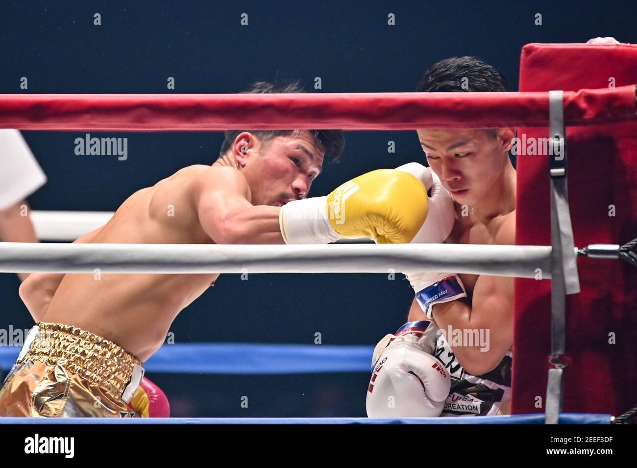(L-R) Sho Kimura, Yoshiki Takei LEGEND charity boxing match at Yoyogi ...