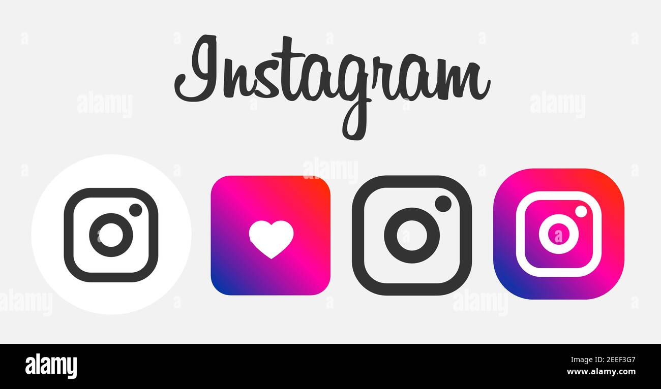 Instagram logo set. Most popular social media. Vector Stock Vector ...