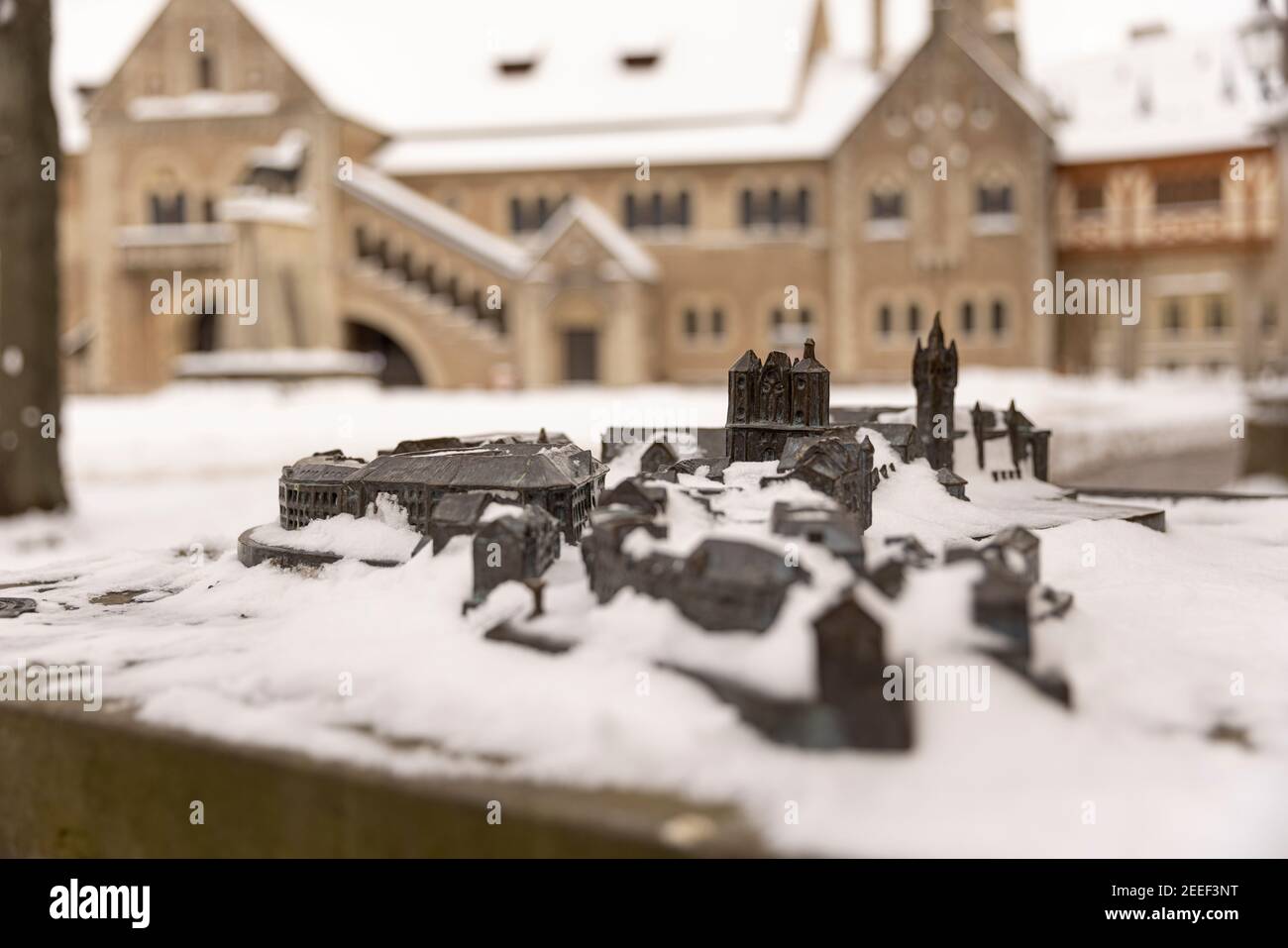 Historical buildings covered in snow after rare snow blizzard in ...
