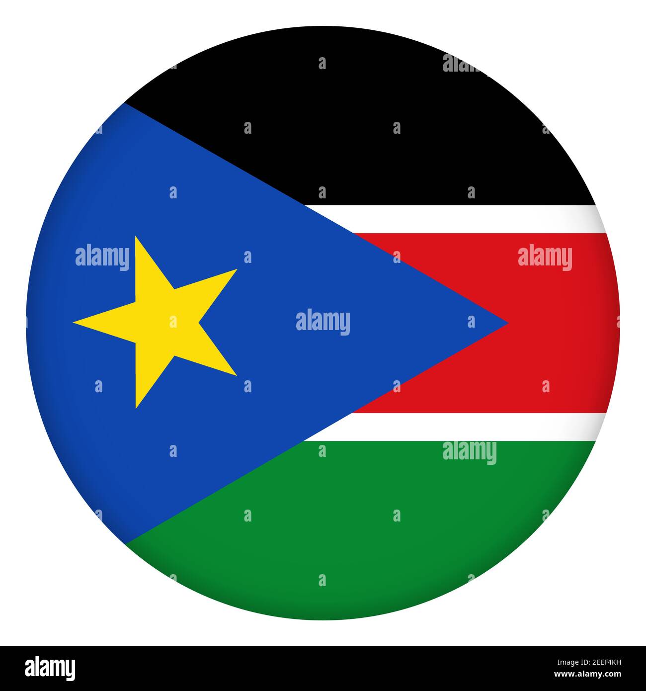 Flag of South Sudan round icon, badge or button. National symbol ...