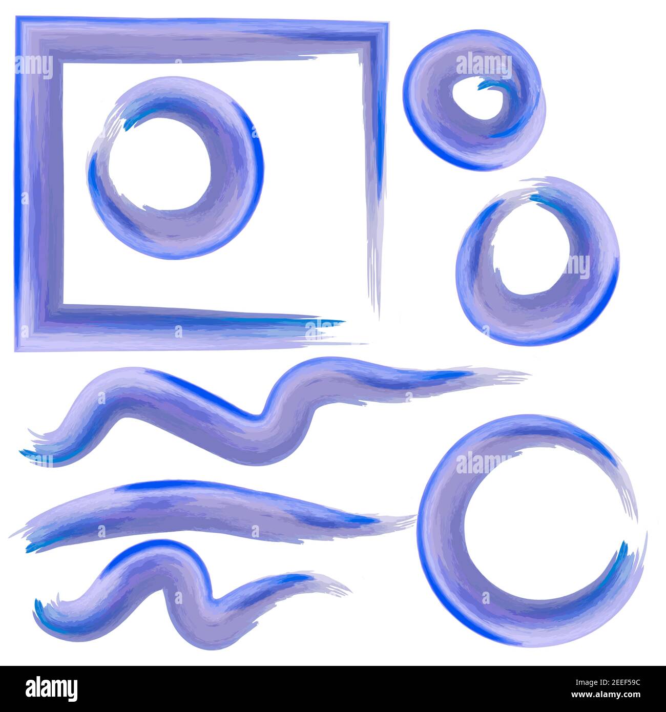 Watercolor blue smear on white background. Vector illustration for web ...