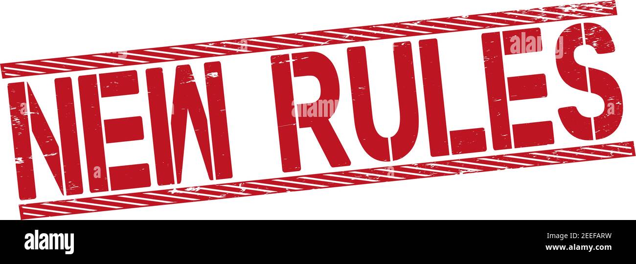 new rules word - red rubber stamp - text on white background Stock ...