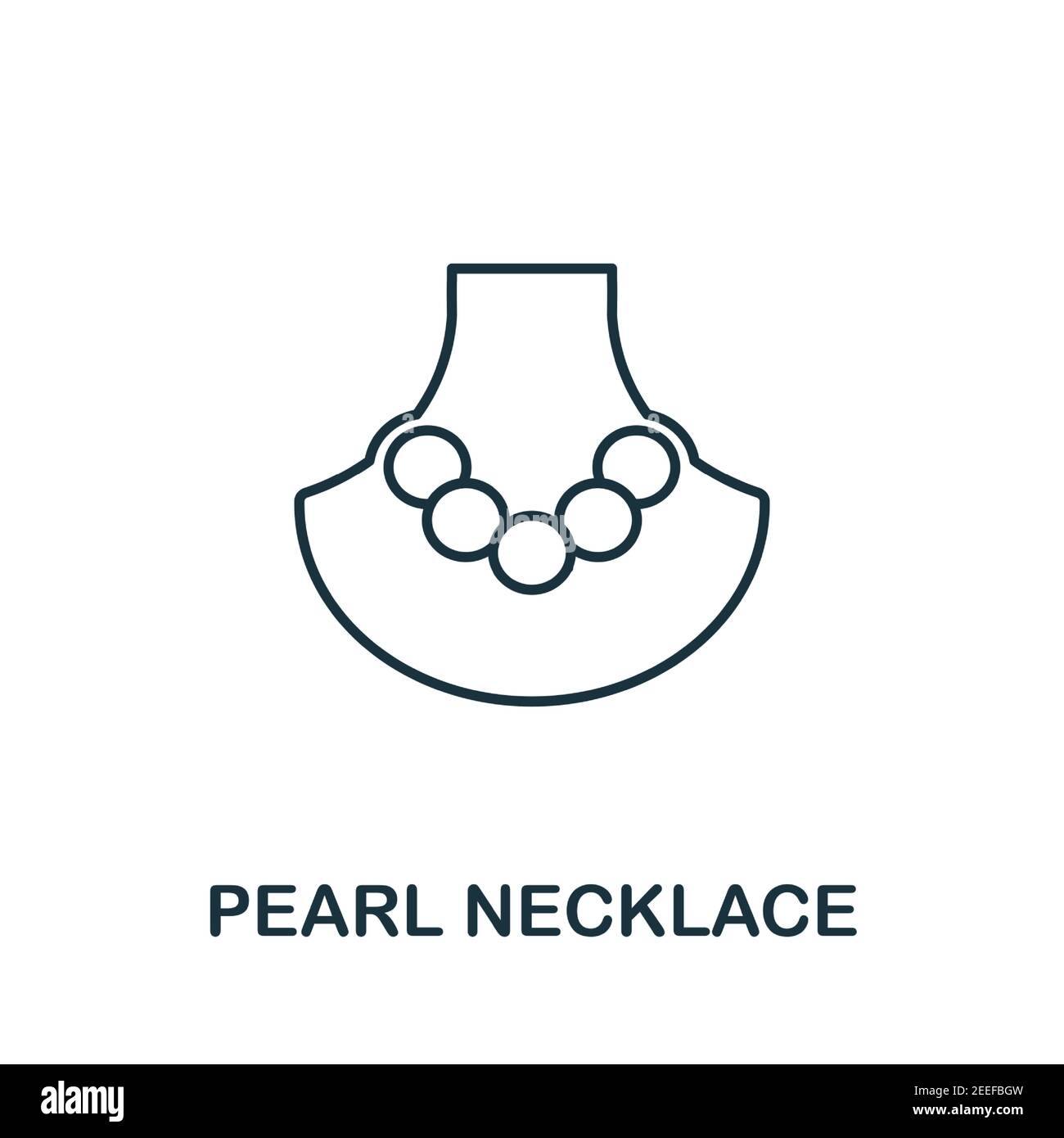 Pearl Necklace icon. Simple element from jewelery collection. Creative ...