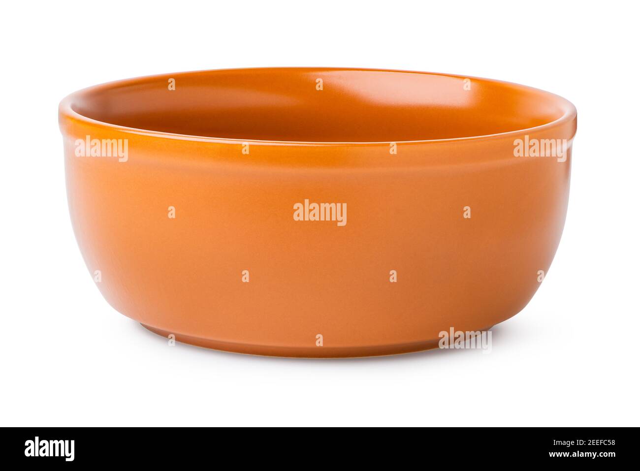 Deep clay bowl isolated on a white background Stock Photo - Alamy