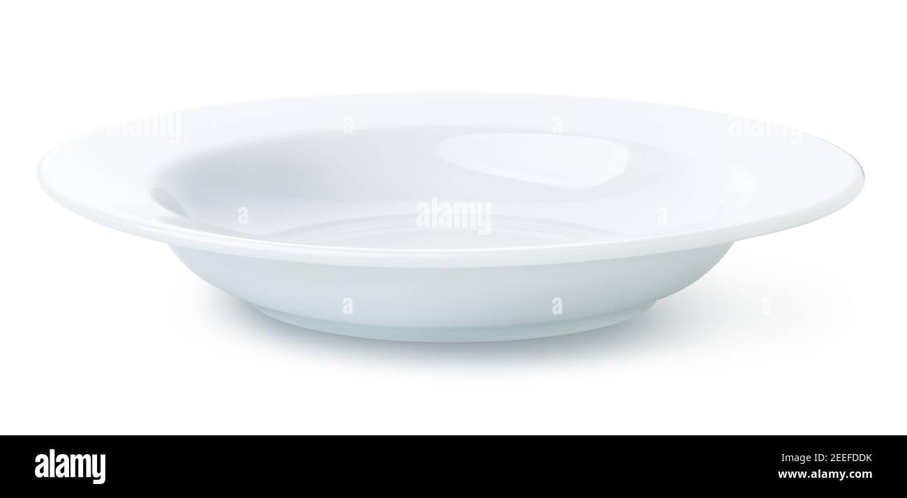 Round white bowl isolated on a white background Stock Photo - Alamy