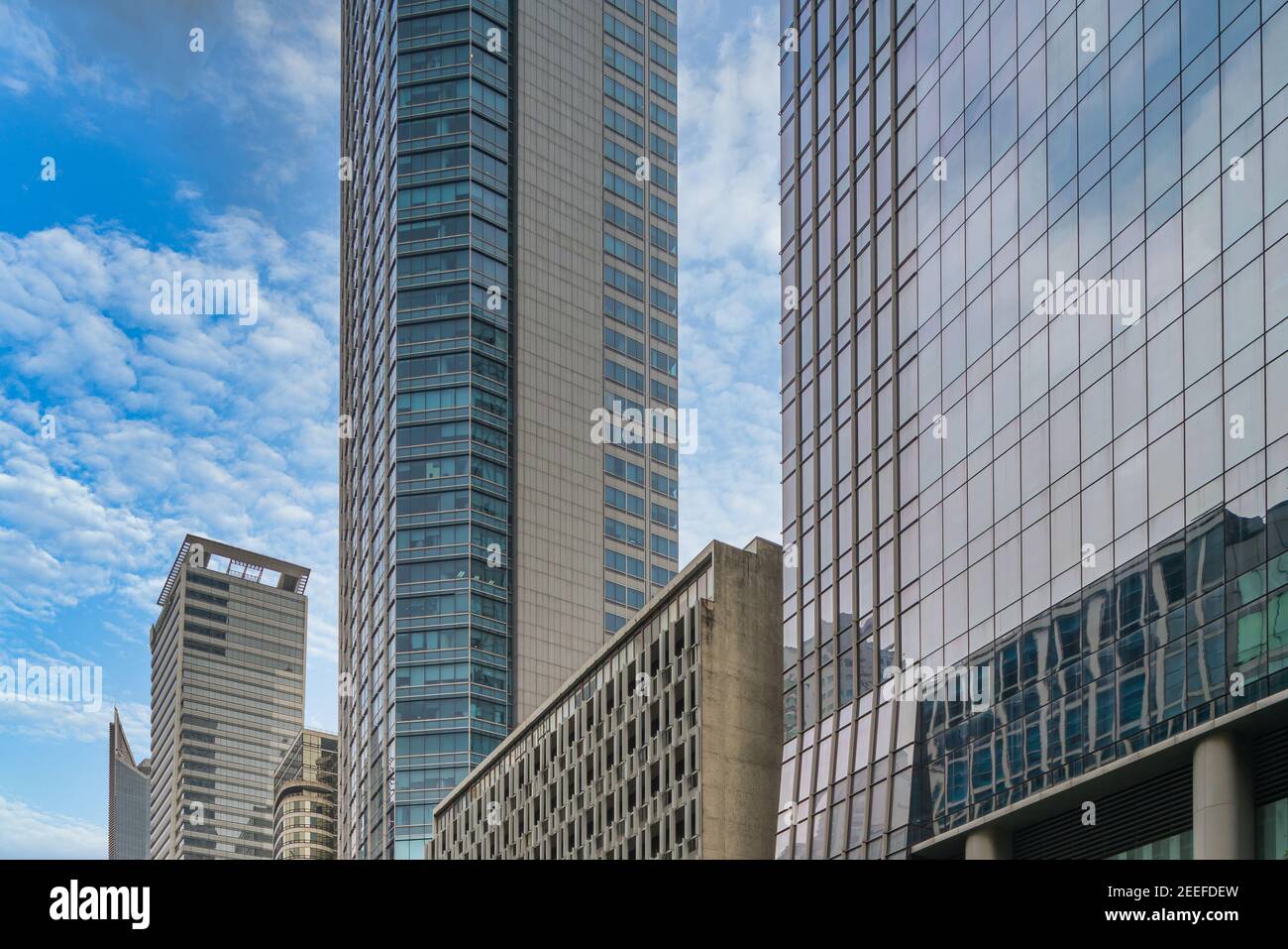 Skyscraper and office building in business financial district. High ...