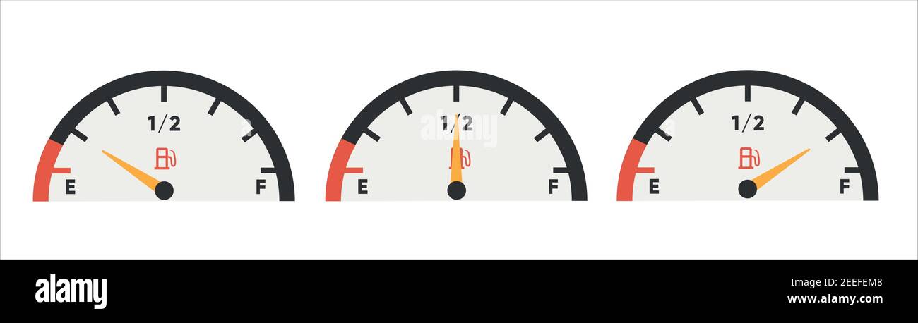 Fuel gauge. Set of car dashboard scales. Vector Stock Vector Image ...
