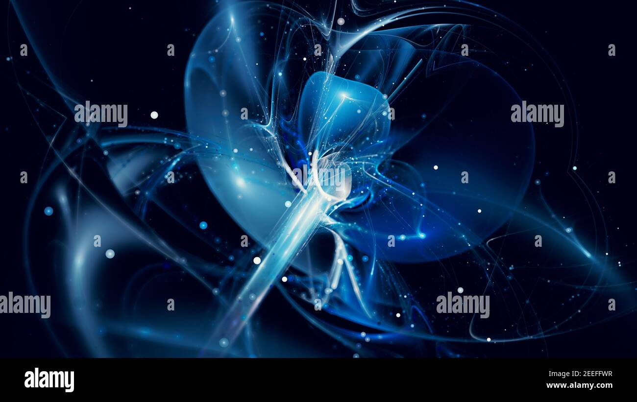 Blue glowing quantum tunnel, computer generated abstract background, 3D rendering Stock Photo ...