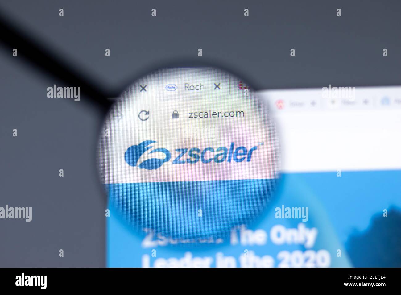 New York, USA - 15 February 2021: zscaler website in browser with ...