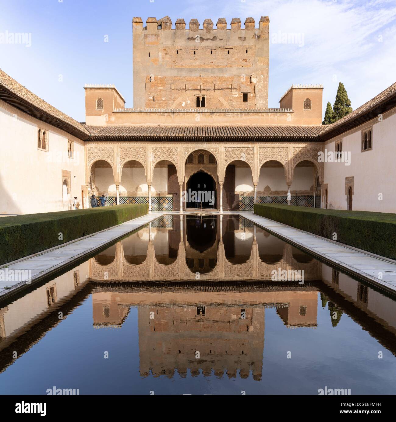 Granada, Spain - 5 February, 2021: the Patio de Arrayanes in the ...