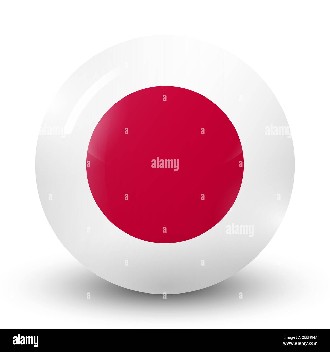 Glass light ball with flag of Japan. Round sphere, template icon ...
