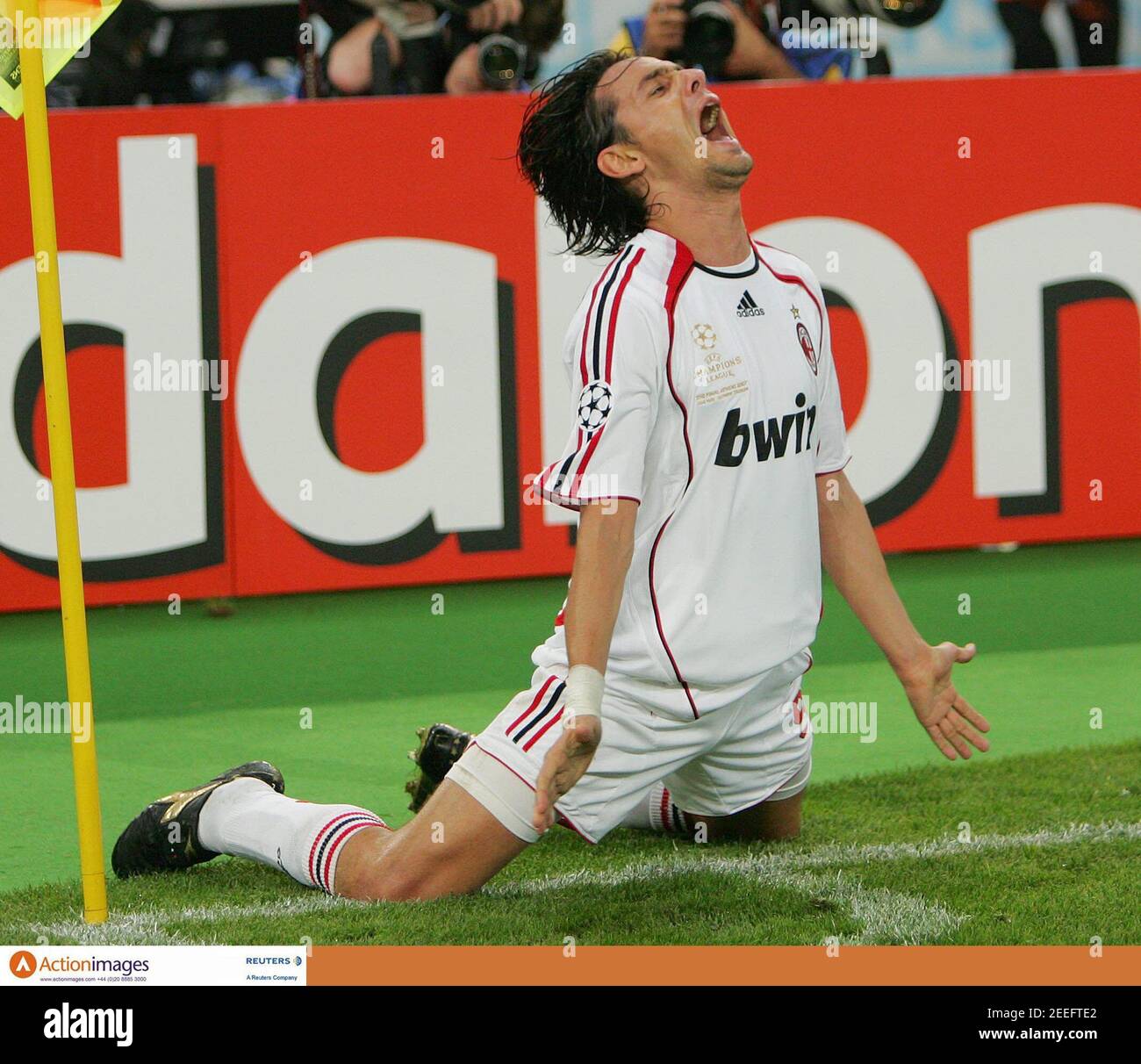 Ac Milans Filippo Inzaghi Celebrates Scoring High Resolution Stock ...