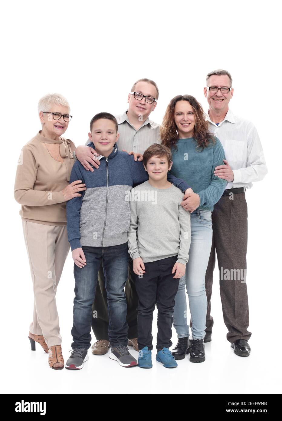 in full growth. portrait of a happy large family Stock Photo - Alamy