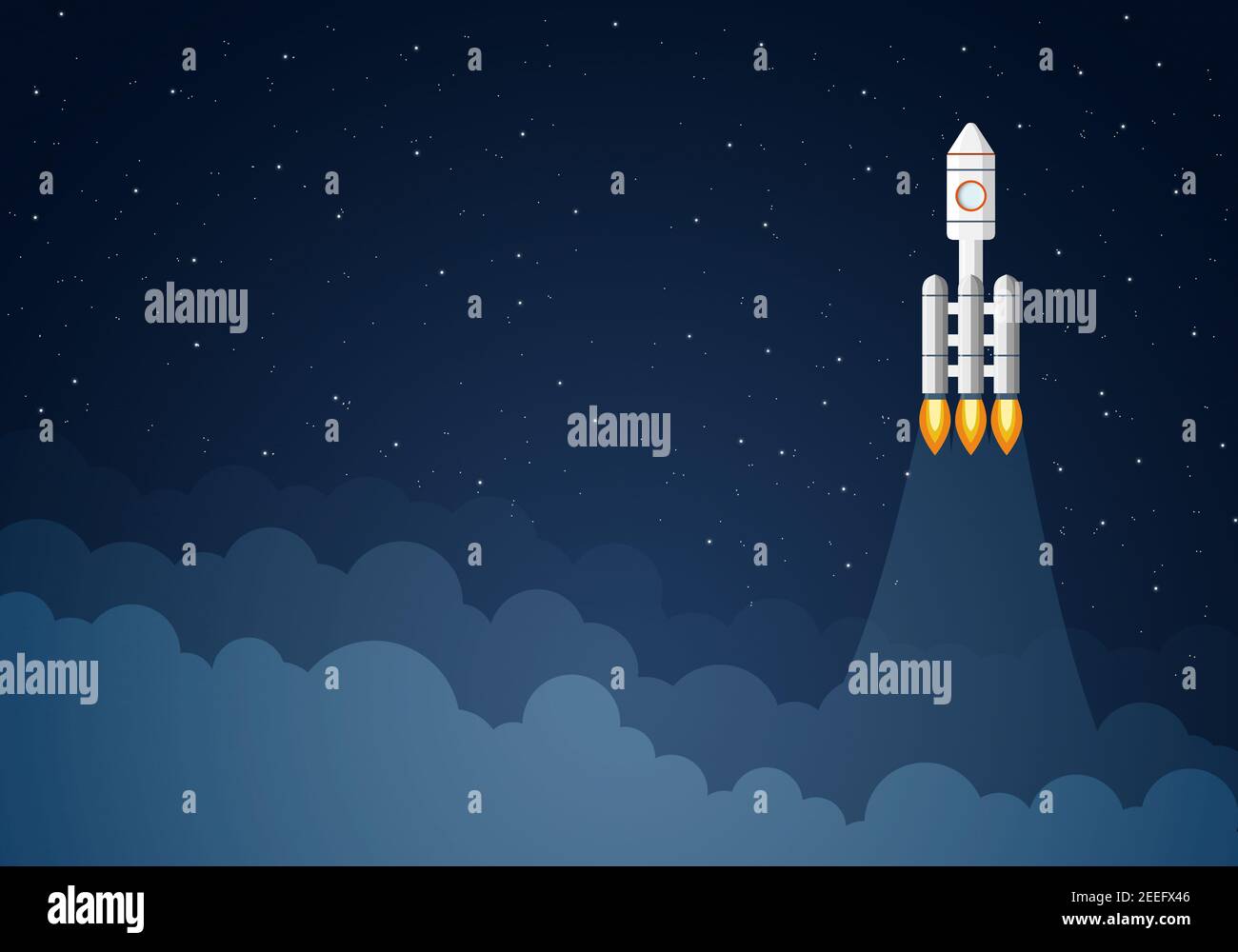 Rocket takes off into outer space Stock Photo - Alamy
