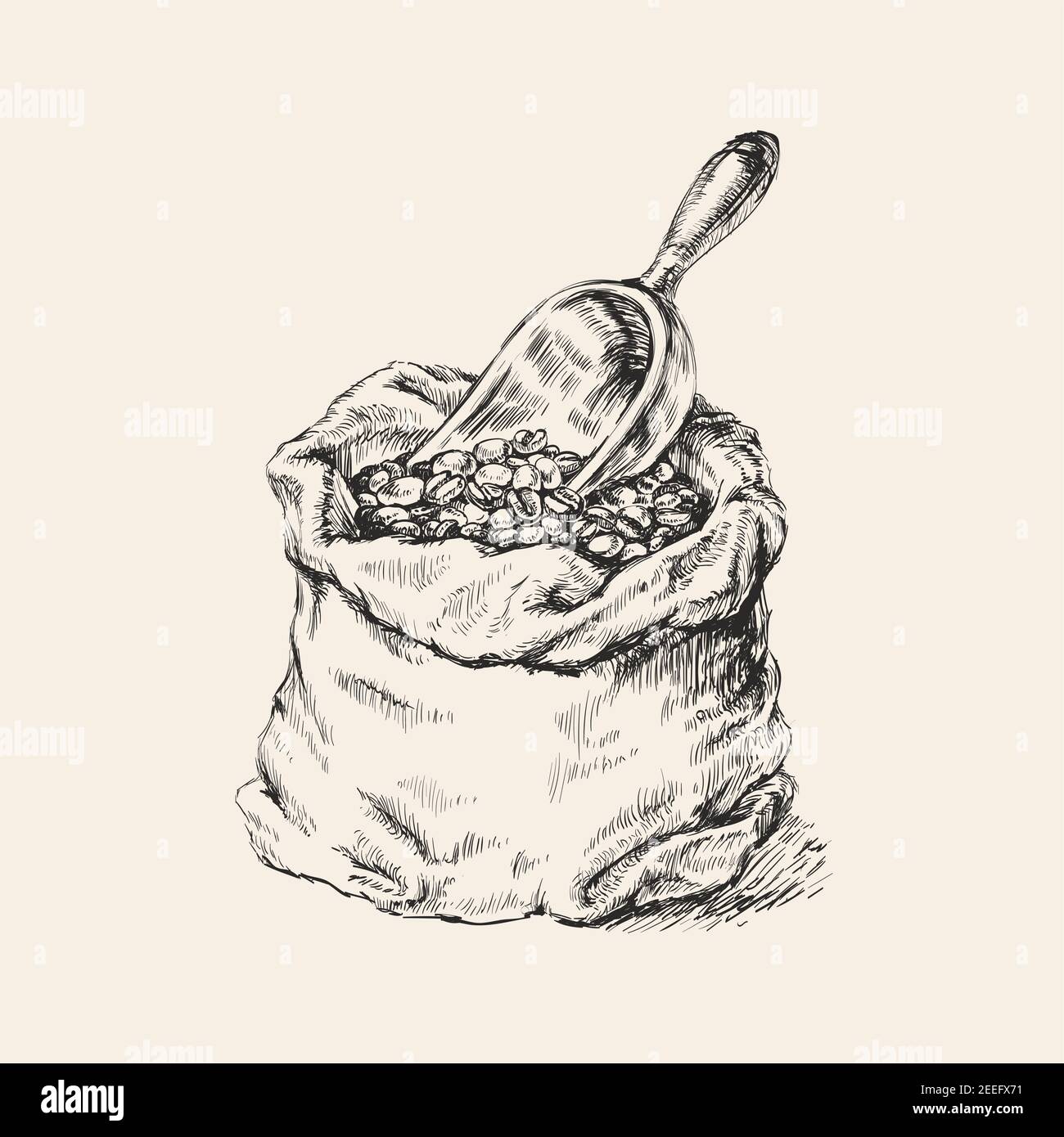 Scoop coffee beans design Stock Vector Images - Alamy