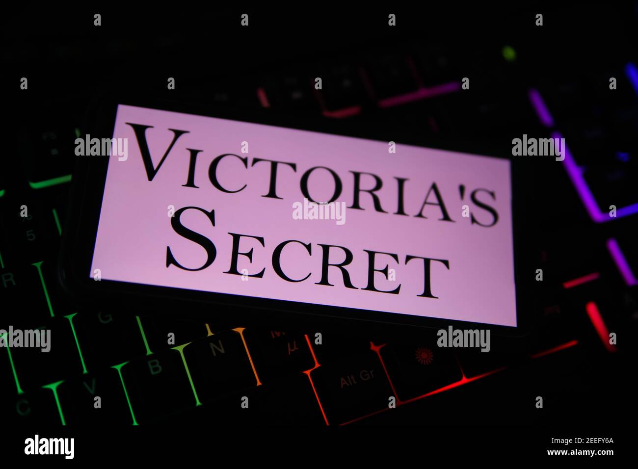 Viersen, Germany - February 9. 2021: Closeup of smartphone screen with ...