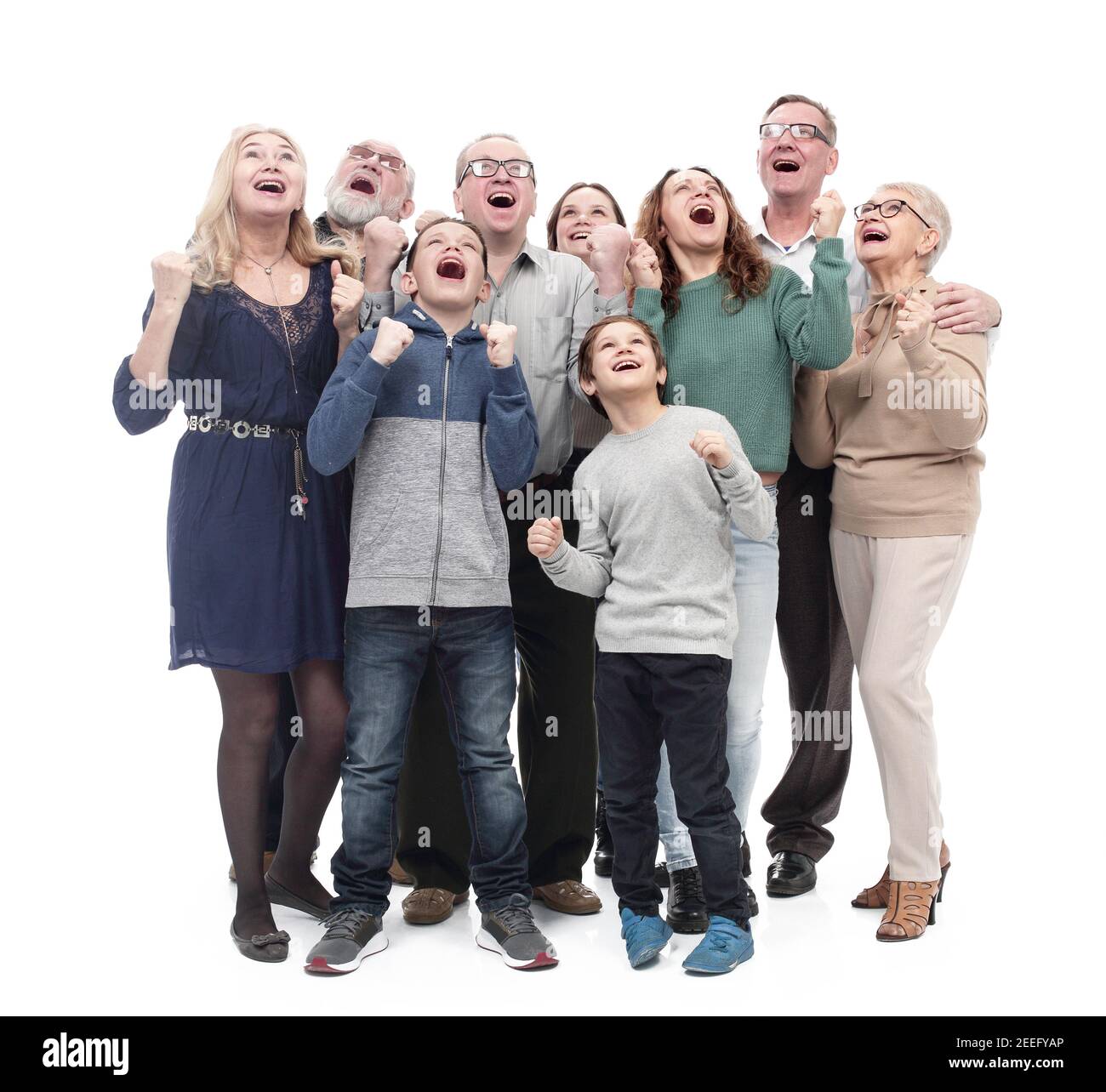 in full growth. happy family standing together Stock Photo - Alamy