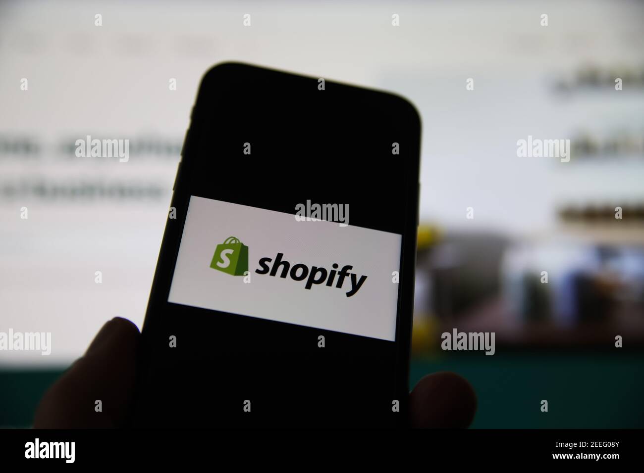 Viersen, Germany - February 9. 2021: Closeup of smartphone screen with ...