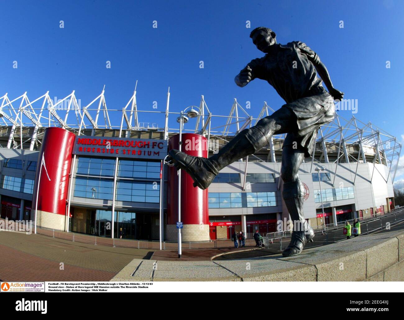 Statue of middlesbrough legend wilf mannion outside the riverside ...