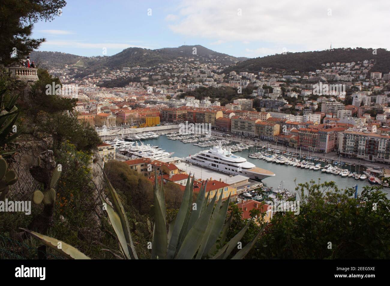Yacht harbor in Nice, France, seen from a hill Stock Photo - Alamy