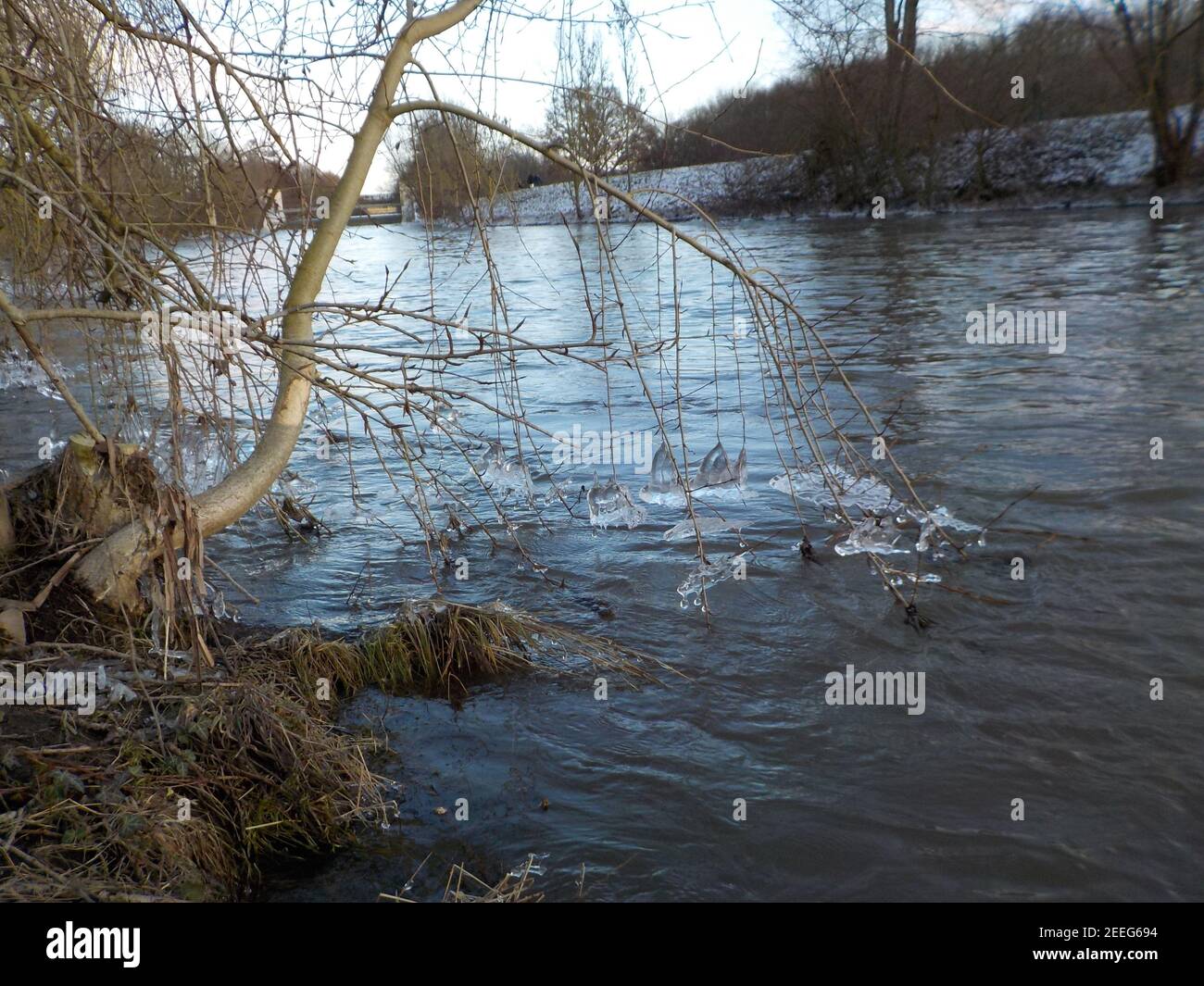 Natural ice sculptures on Nidda river, Frankfurt, Germany Stock Photo ...