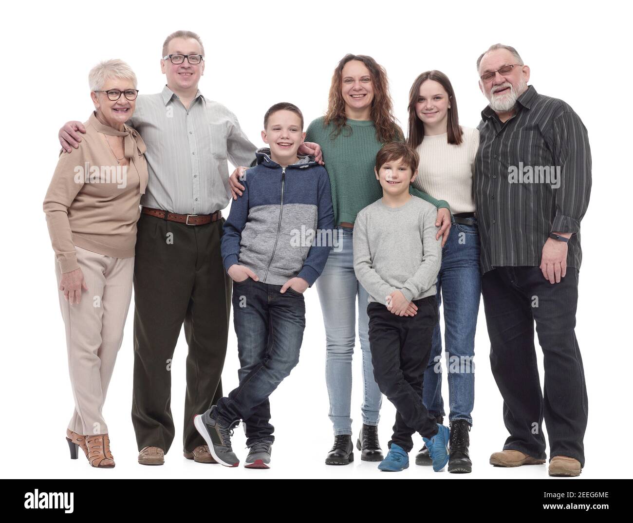 in full growth. portrait of a happy large family Stock Photo - Alamy