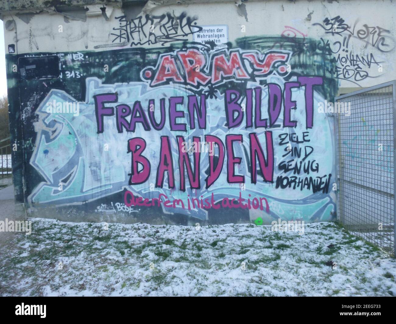 FRANKFUR, GERMANY - Feb 12, 2021: A feminist graffiti in Frankfurt. It ...