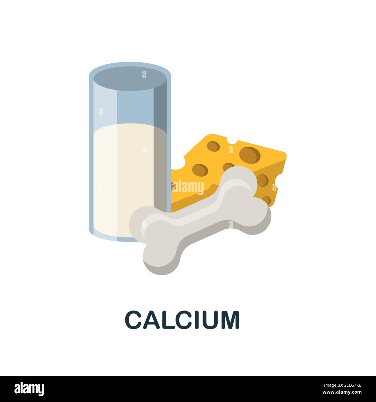 Calcium flat icon. Color simple element from nutrition collection ...