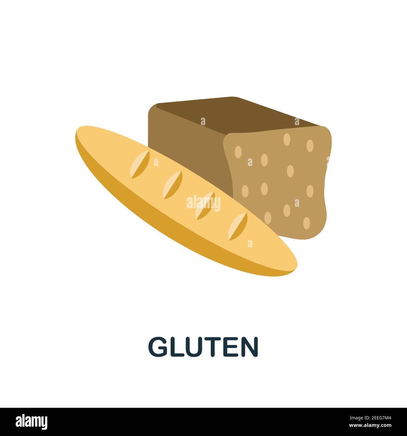 Gluten flat icon. Color simple element from nutrition collection ...