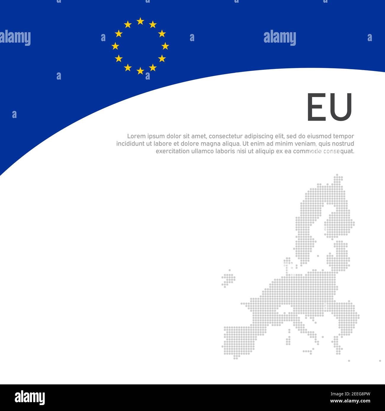 Cover, banner in colors of european union. Background - wavy flag ...