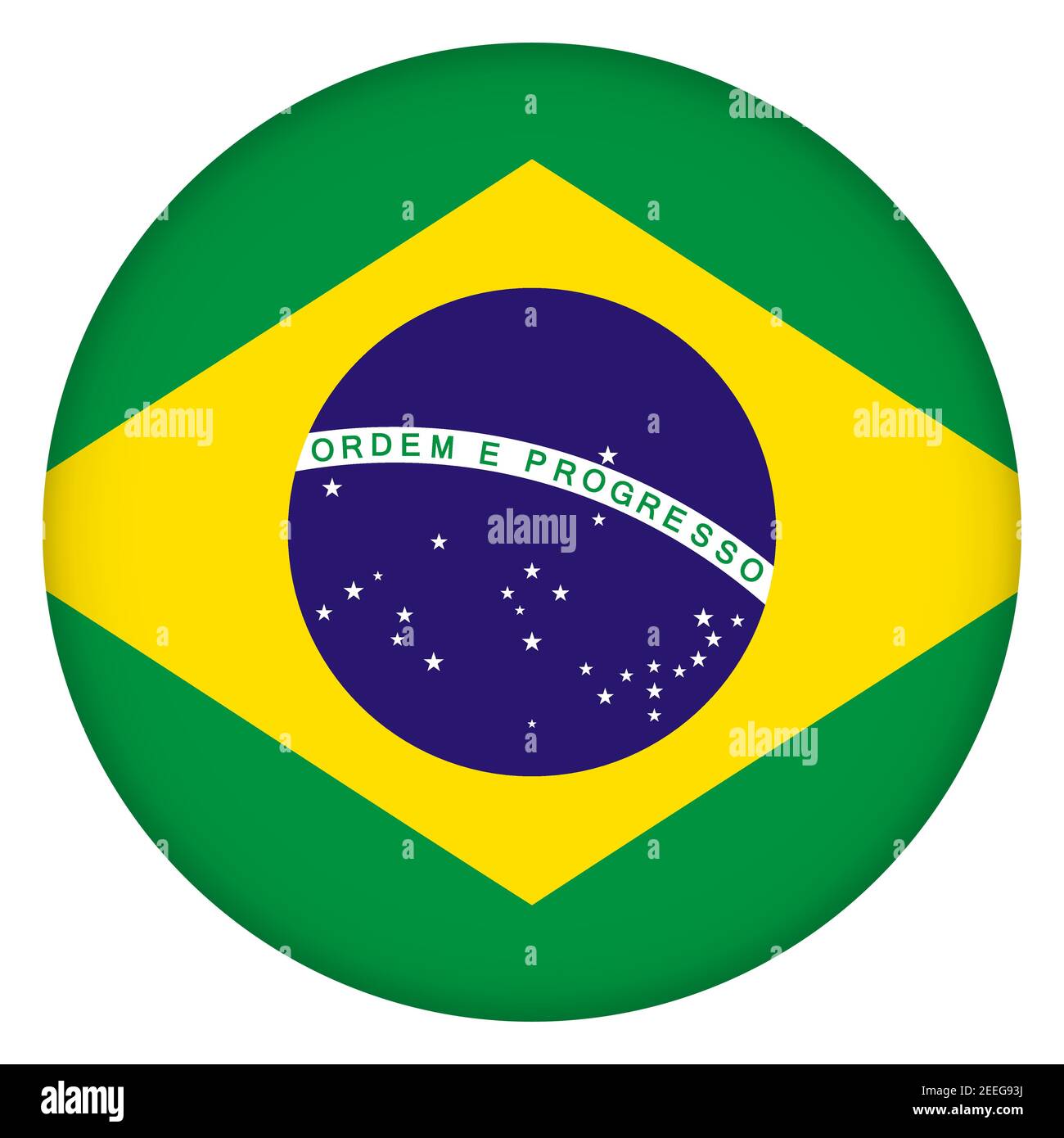 Flag of Brazil round icon, badge or button. Brazilian national symbol ...