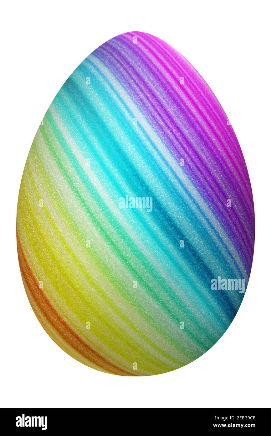 Modern Easter Egg, multicolored Egg, rainbow, Clipping path Stock Photo ...