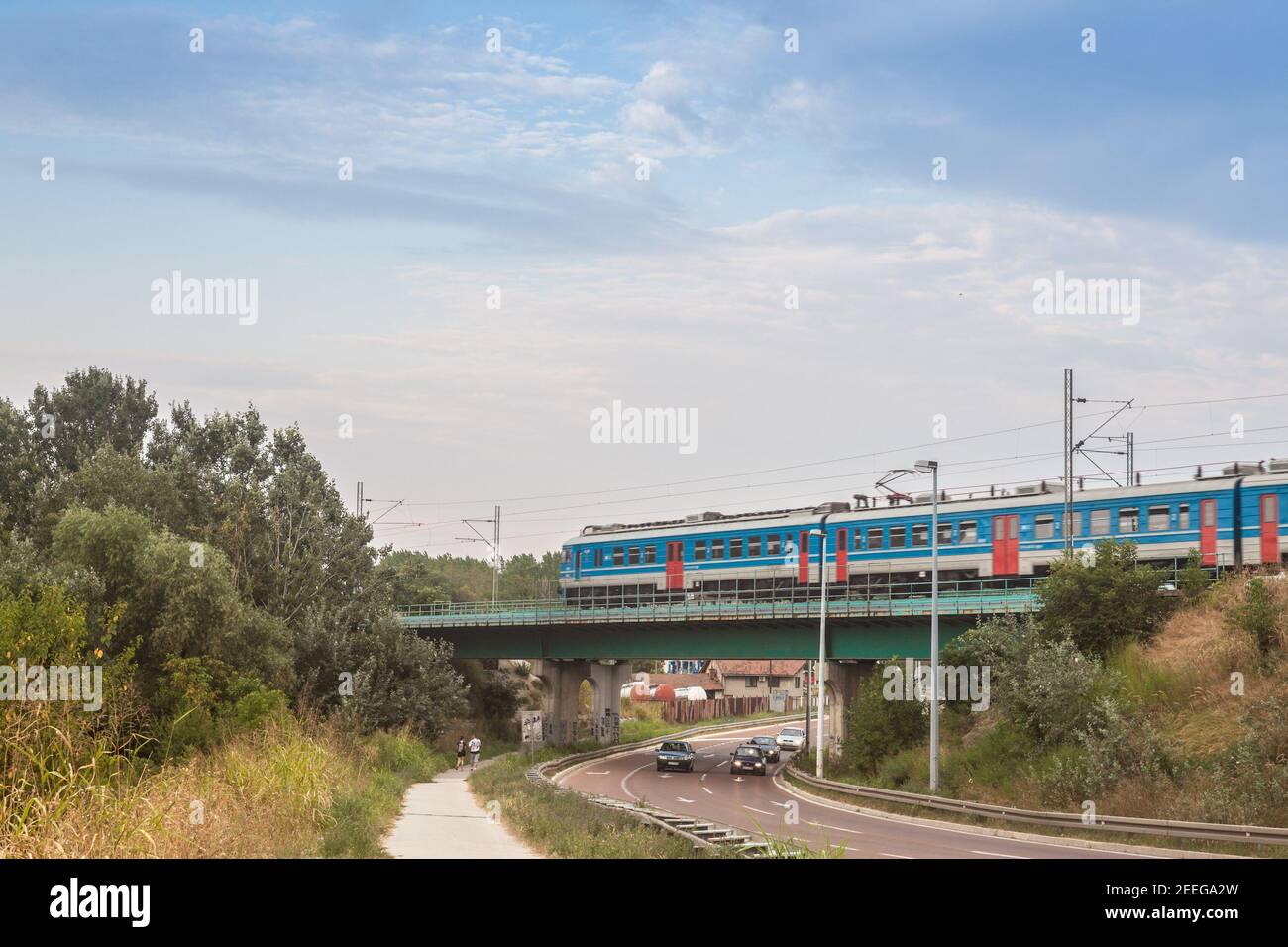 BELGRADE, SERBIA - AUGUST 25, 2019: Electric suburban train, an EMU of ...