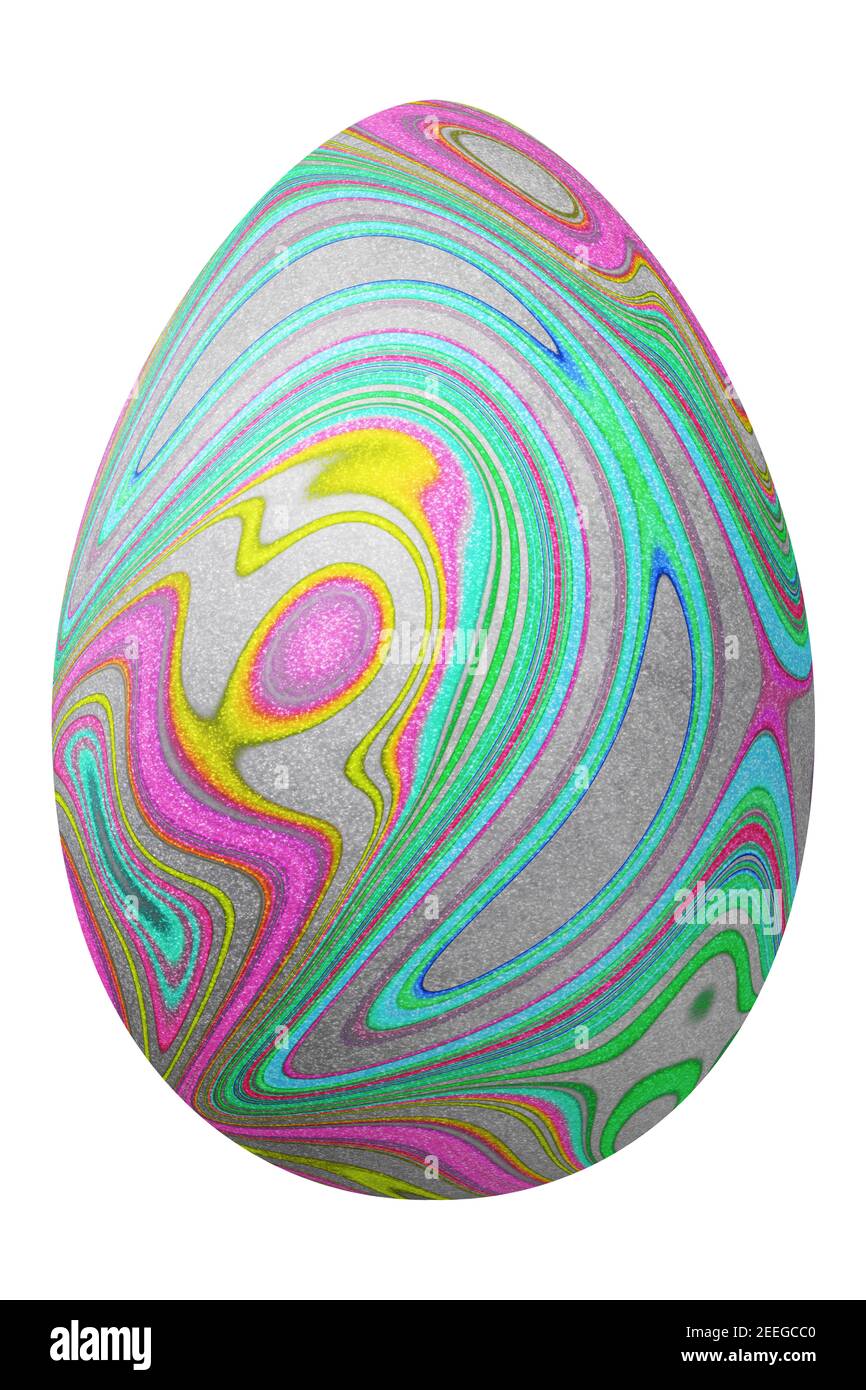 Colorful Easter Egg, trendy style, clipping path Stock Photo - Alamy