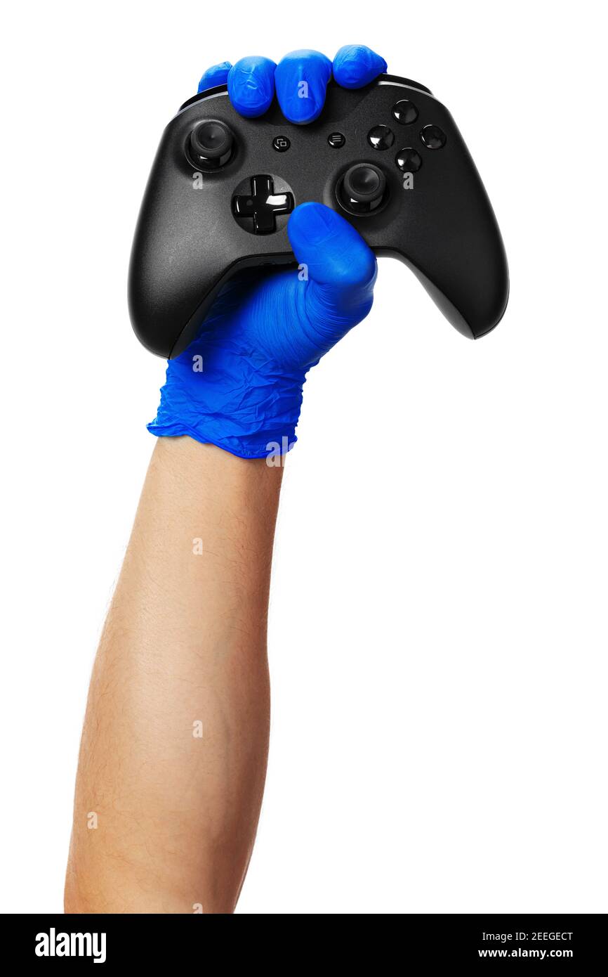 Gamer joystick in hands Cut Out Stock Images & Pictures - Alamy