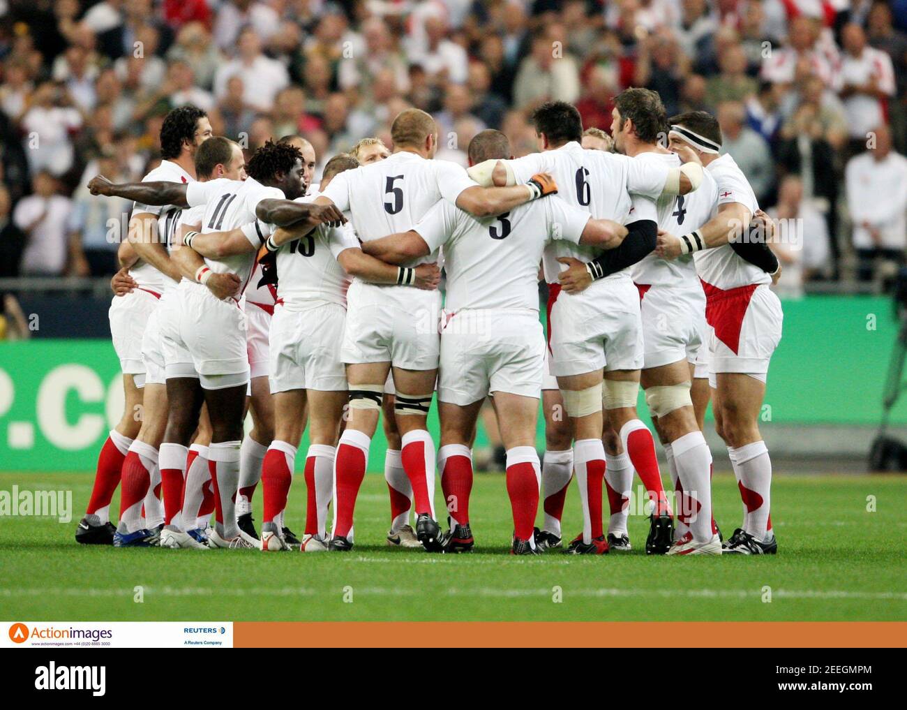England Team Huddle Before The Game High Resolution Stock Photography ...