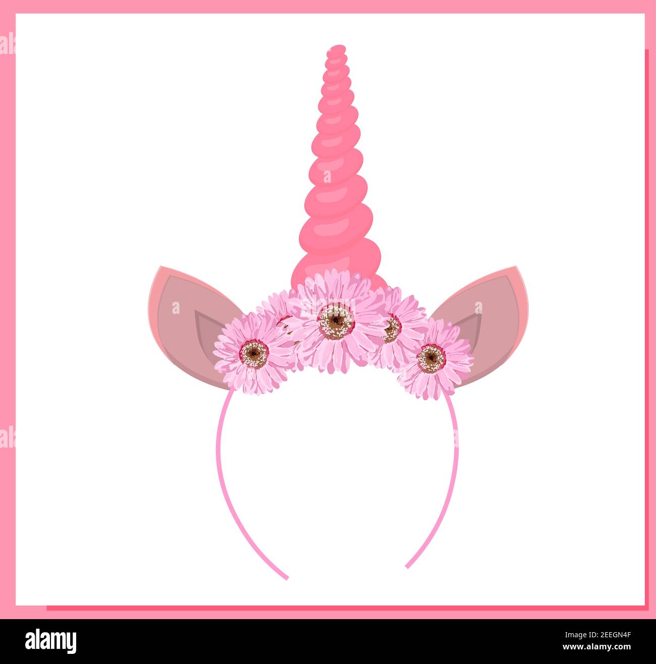 Children's hat unicorn. HORN unicorn hair ornament. Vector illustration ...