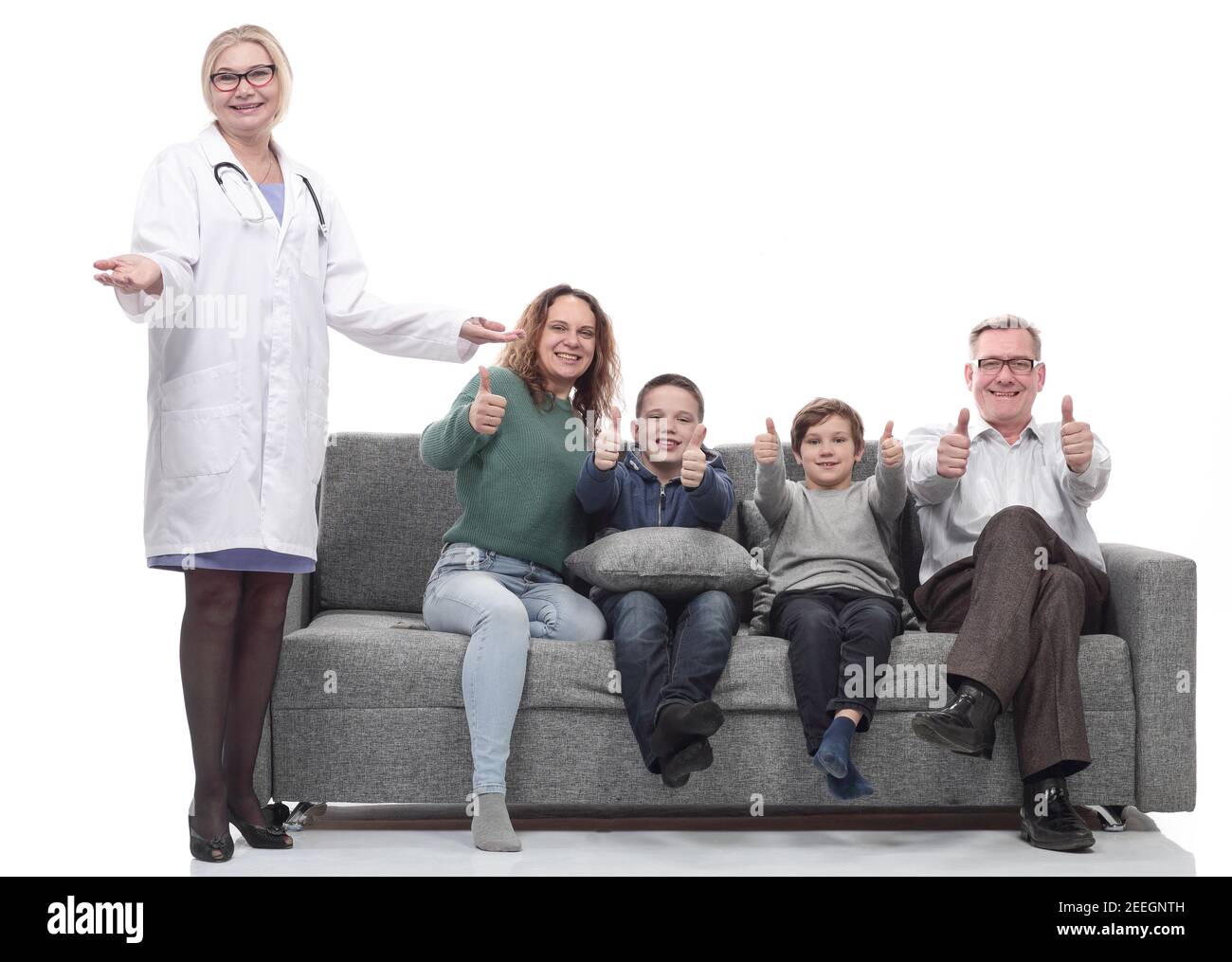 portrait of a large family with their family doctor Stock Photo - Alamy