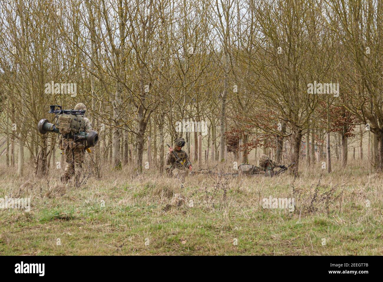 British army soldier completing an 8 mile combat fitness test tabbing ...