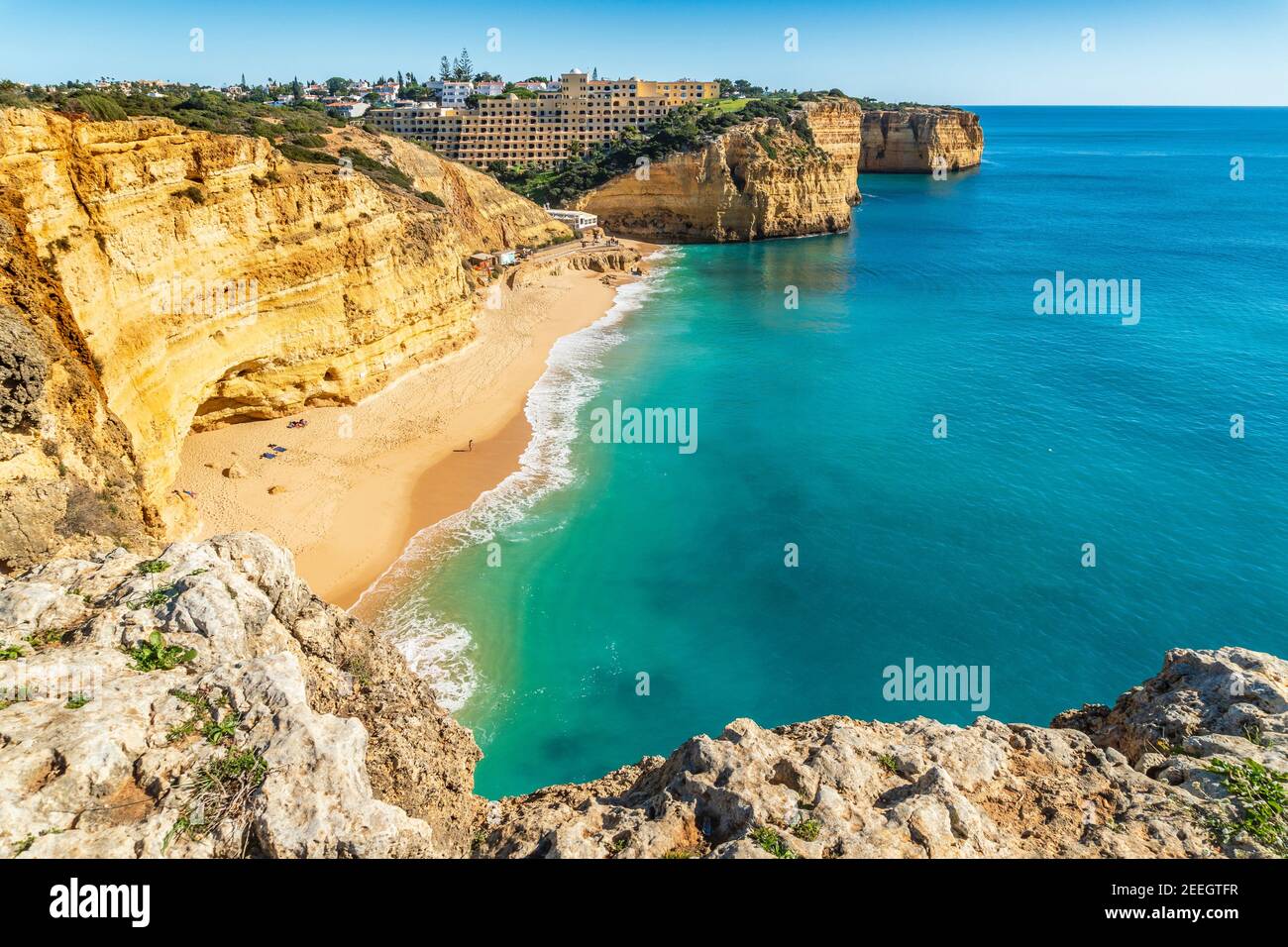 Beautiful Vale de Centeanes Beach, landscapes of Algarve, Portugal ...