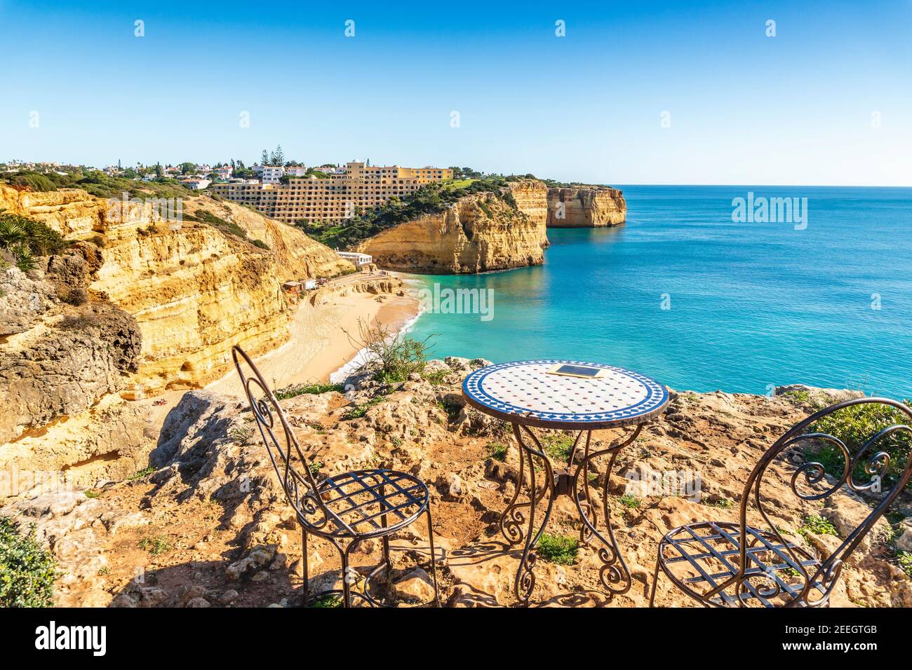 Beautiful Vale de Centeanes Beach, landscapes of Algarve, Portugal ...