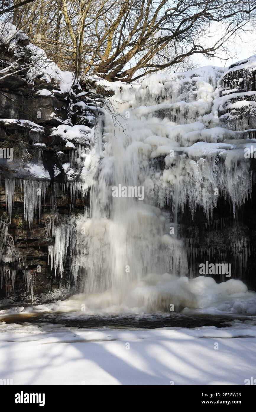 Summerhill Force and Gibson’s Cave in Winter, Teesdale, County Durham ...