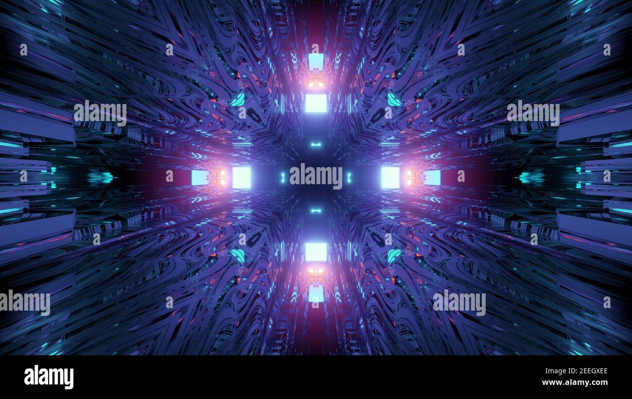 Science fiction time travel tunnel 3d illustration Stock Photo - Alamy