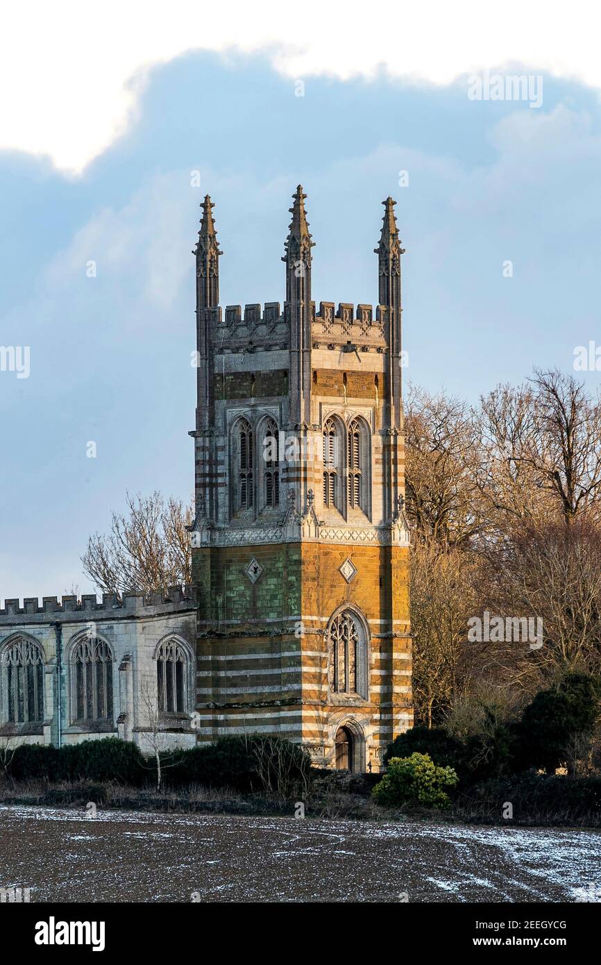 The church of St Mary the Virgin with the late afternoon sun giving the ...