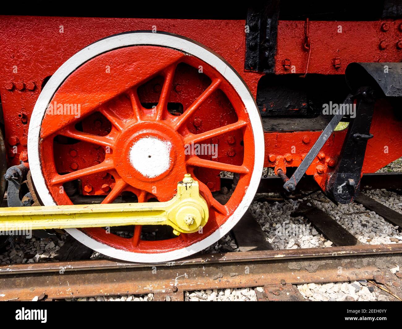 Carriage wheels from an old fashioned steam train Stock Photo - Alamy